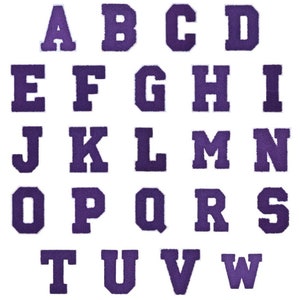 Purple Varsity Alphabet Letters Chenille Iron-on Patch - Etsy