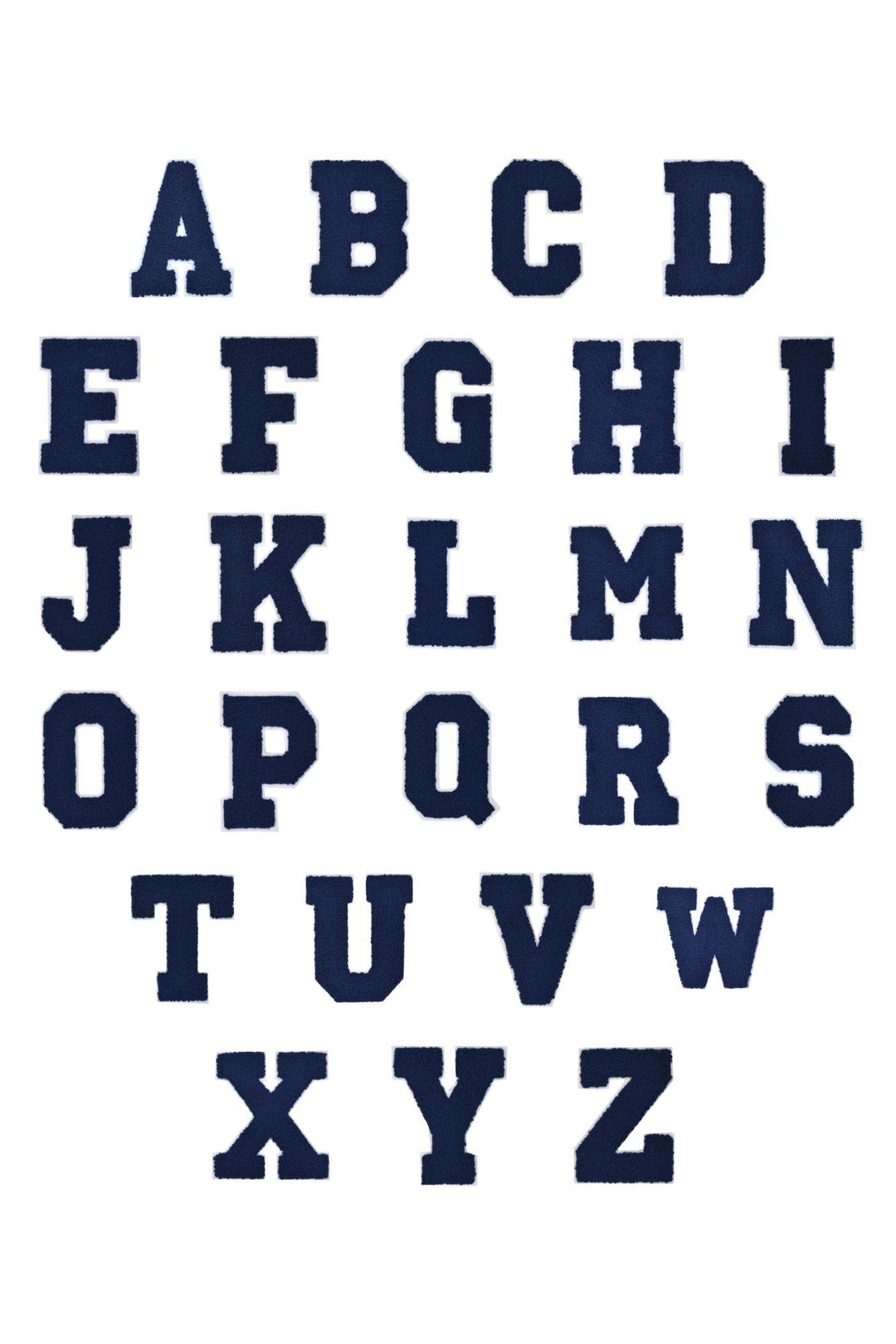 Navy Varsity Alphabet Letters Chenille Iron-on Patch - Etsy