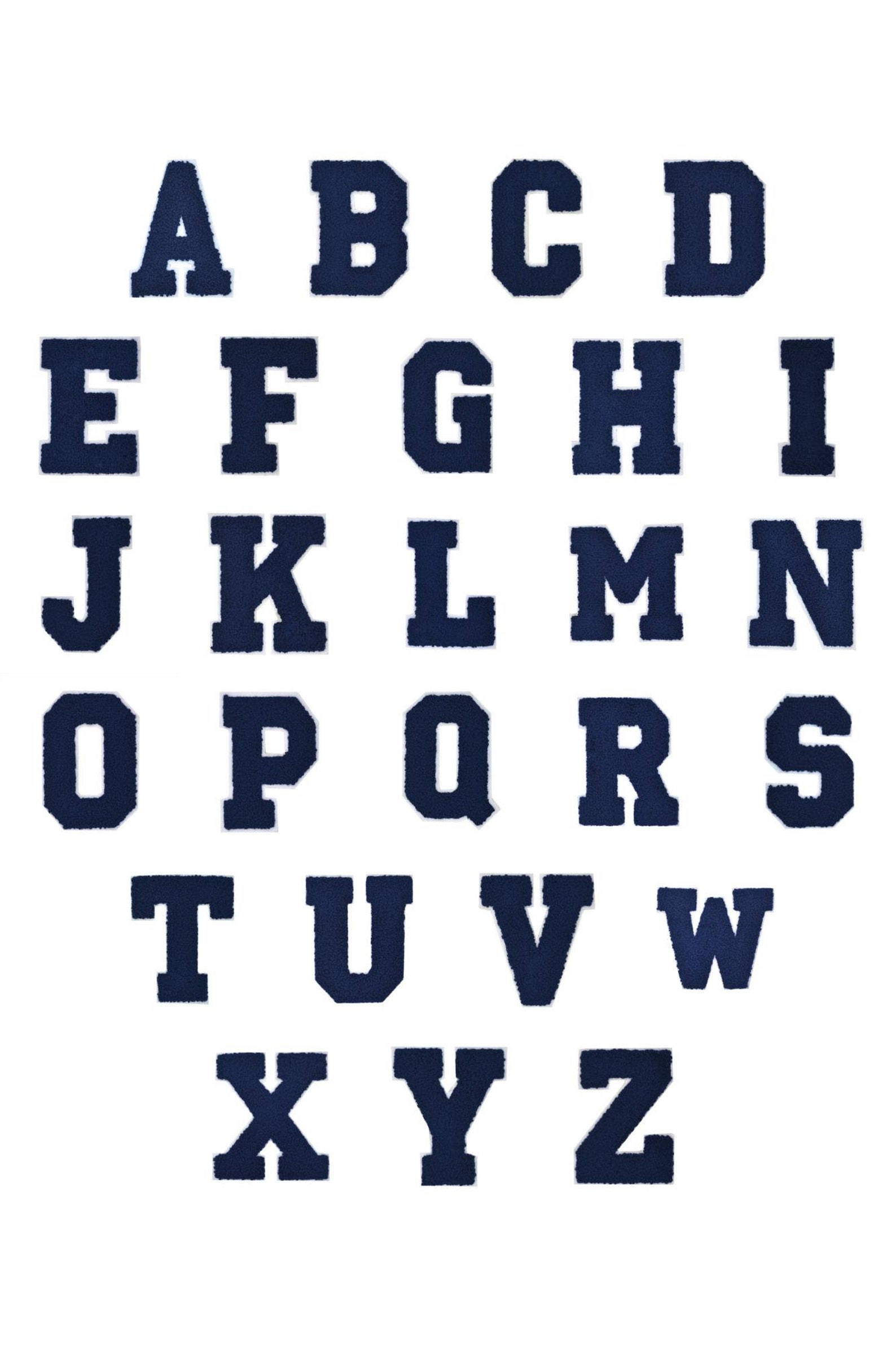 Navy Varsity Alphabet Letters Chenille Iron-on Patch - Etsy