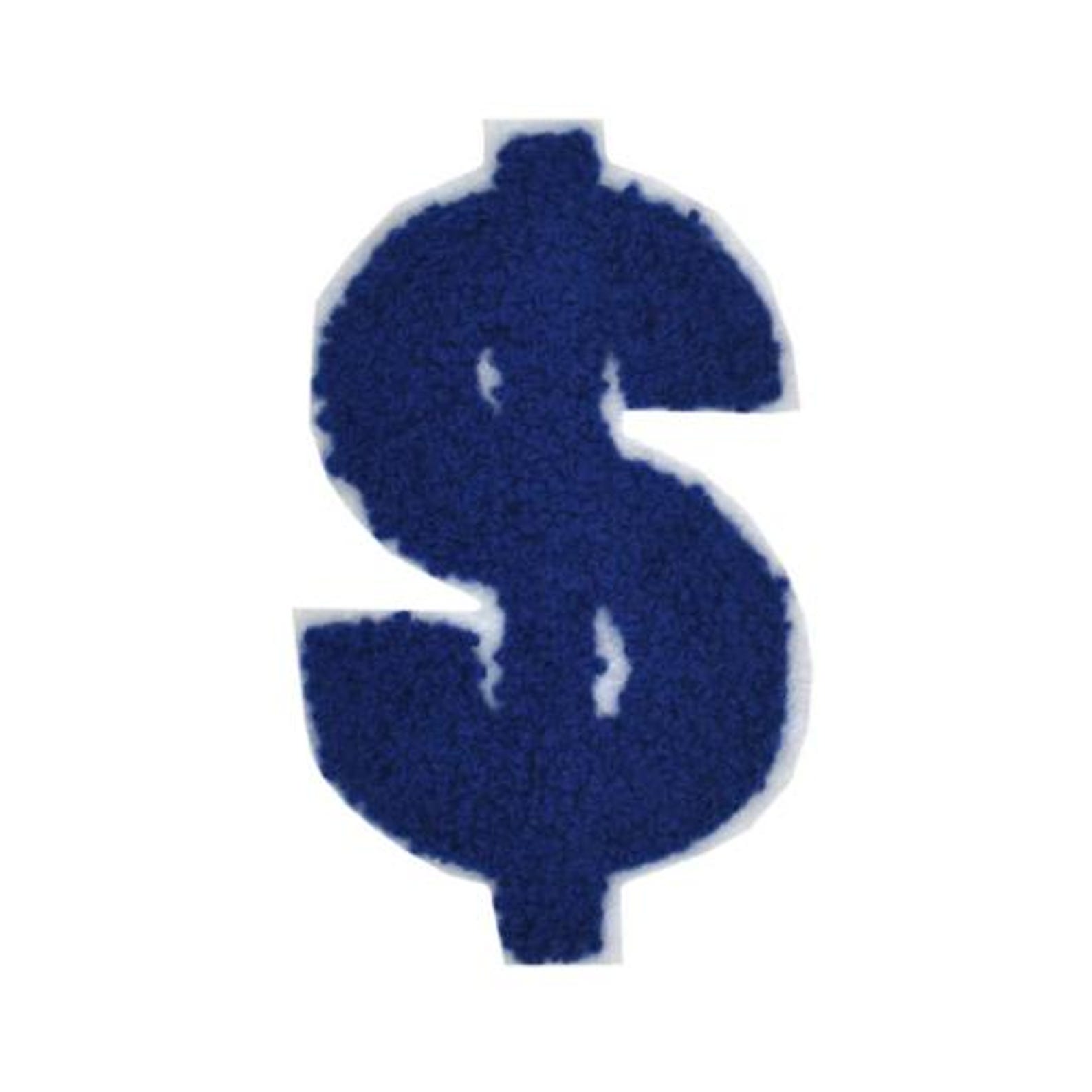 Royal Blue Dollar Sign on White Chenille Iron-on Patch - Etsy