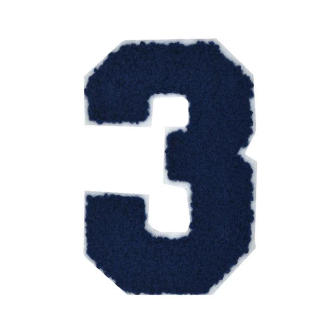 Navy Varsity Number Letters Chenille Iron-on Patch - Etsy