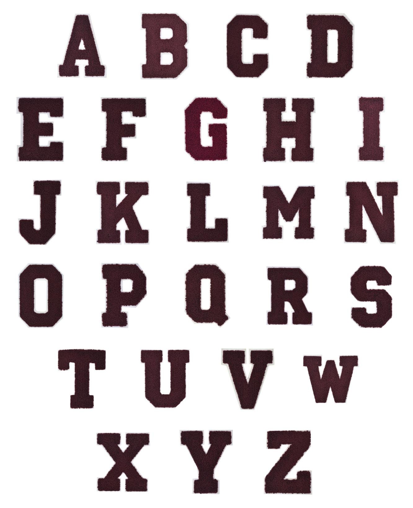 Burgundy Varsity Alphabet Letters Chenille Iron-on Patch - Etsy