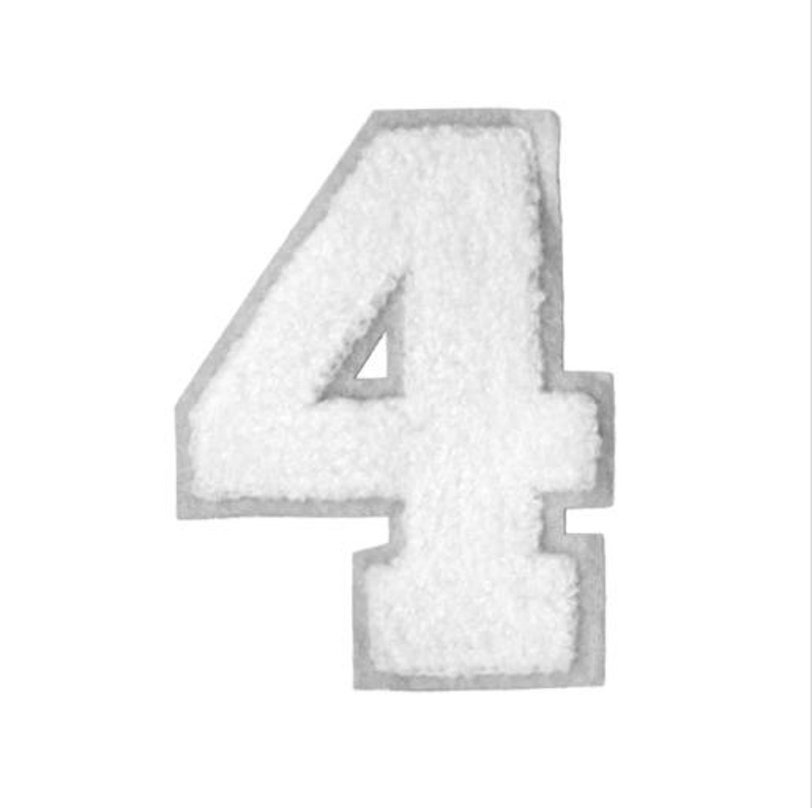 White Varsity Number on White Chenille Iron-on Patch - Etsy