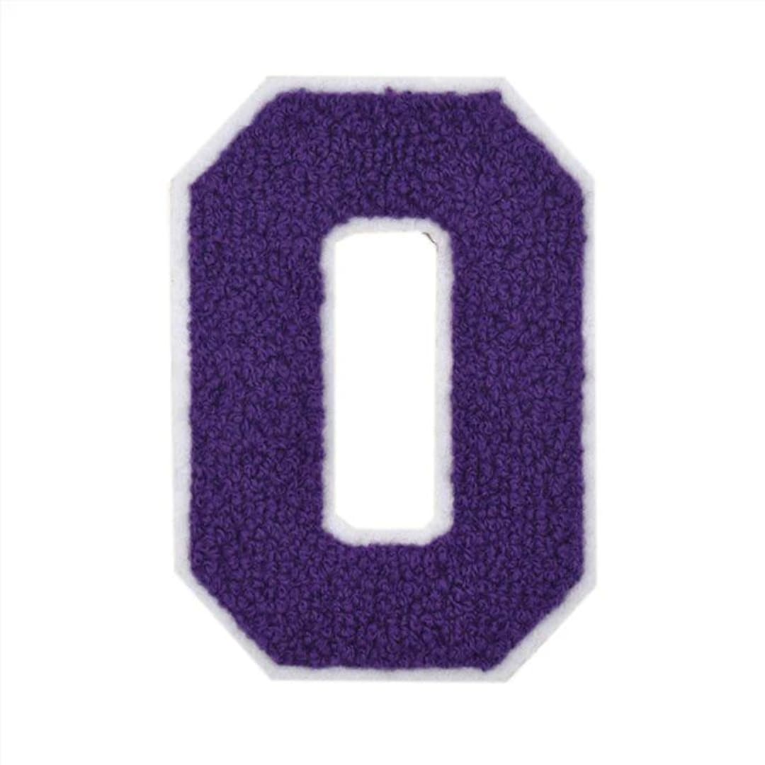 Purple Varsity Number Letters Chenille Iron-on Patch - Etsy