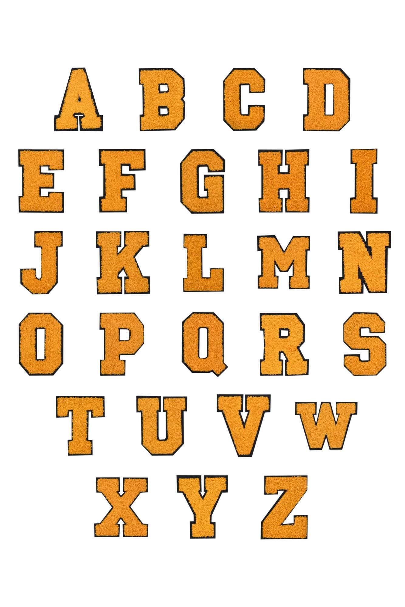 Yellow Varsity Alphabet Letters Chenille Iron-on Patch - Etsy