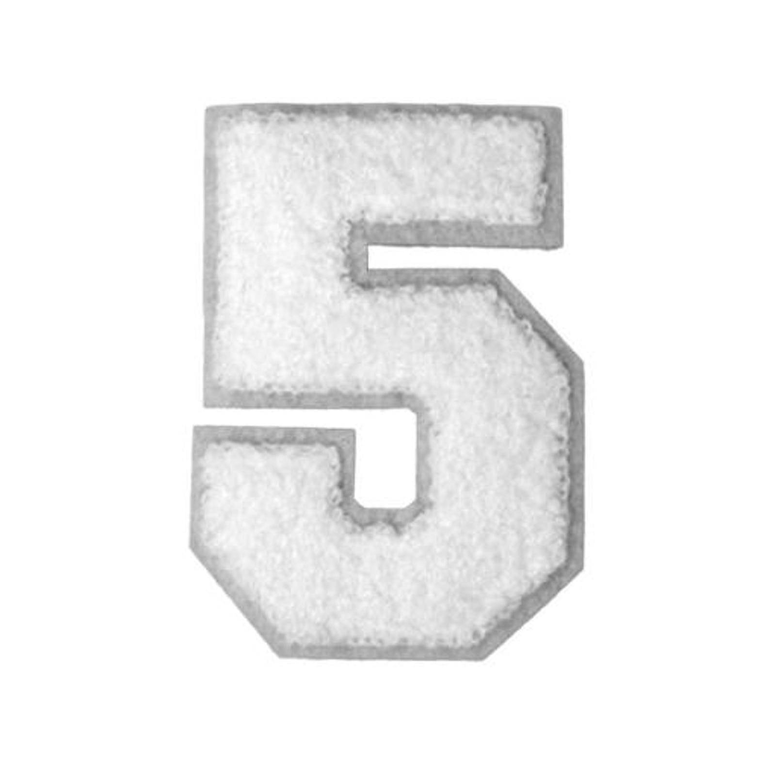 White Varsity Number on White Chenille Iron-on Patch - Etsy