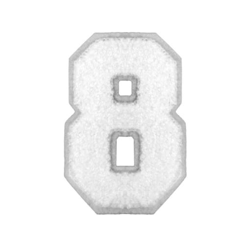 White Varsity Number on White Chenille Iron-on Patch - Etsy