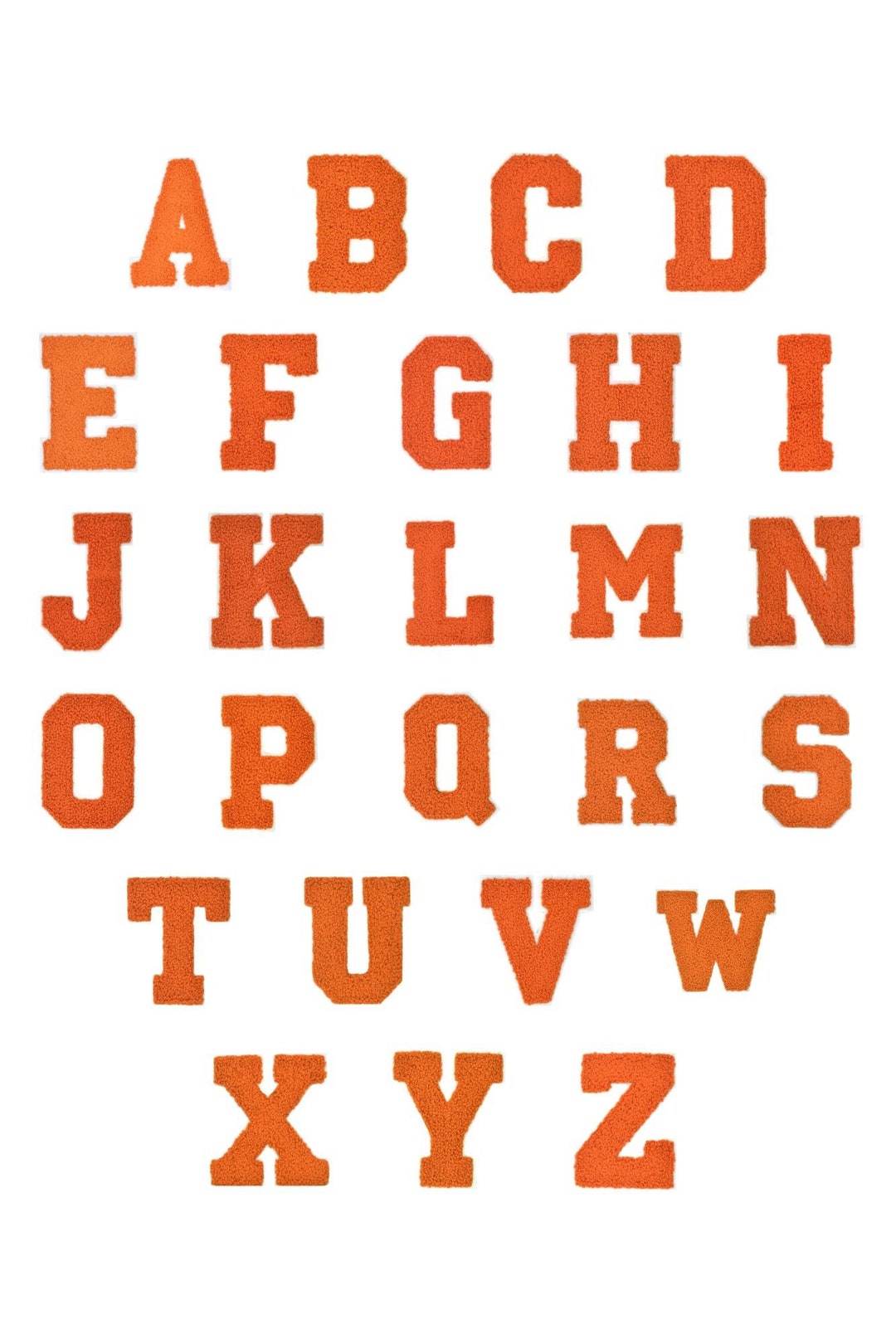 Orange Varsity Alphabet Letters Chenille Iron-on Patch - Etsy