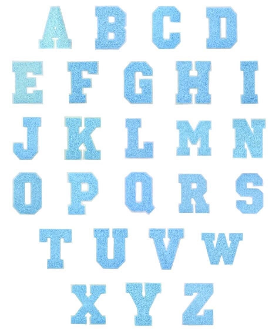 Baby Blue Varsity Alphabet Letters Chenille Iron-on Patch - Etsy