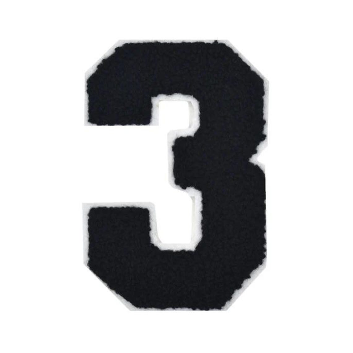 Black Varsity Number Letters Chenille Iron-on Patch - Etsy