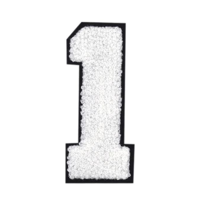 White Varsity Number Letters Chenille Iron-on Patch - Etsy