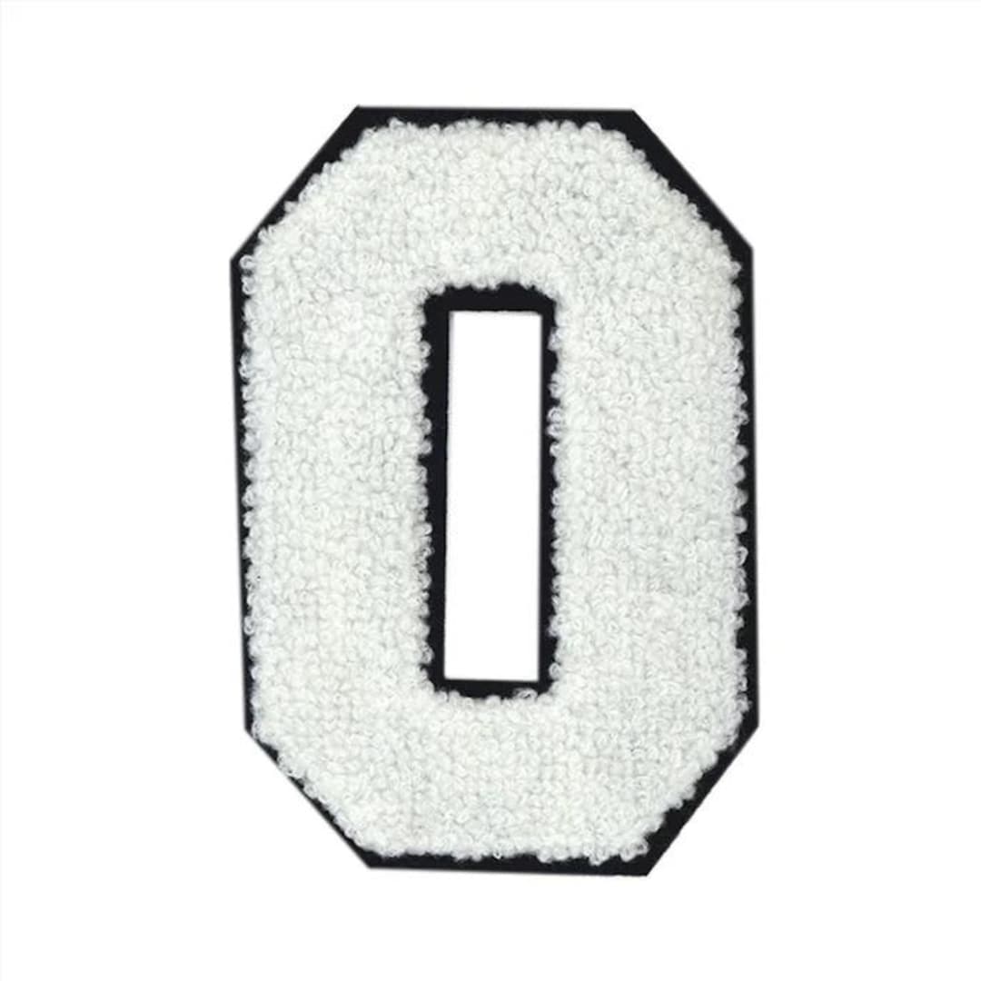 White Varsity Number Letters Chenille Iron-on Patch - Etsy