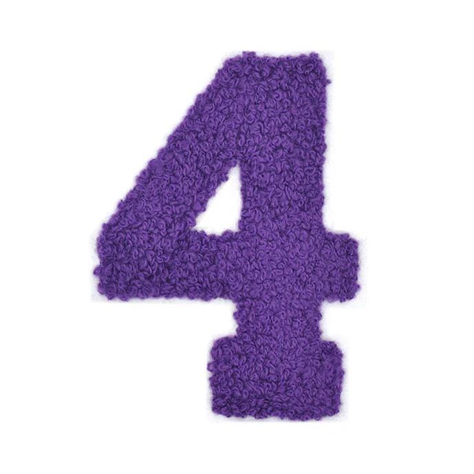 Purple Varsity Number Letters Chenille Iron-on Patch - Etsy