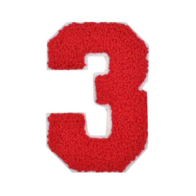 Red Varsity Number Letters Chenille Iron-on Patch - Etsy