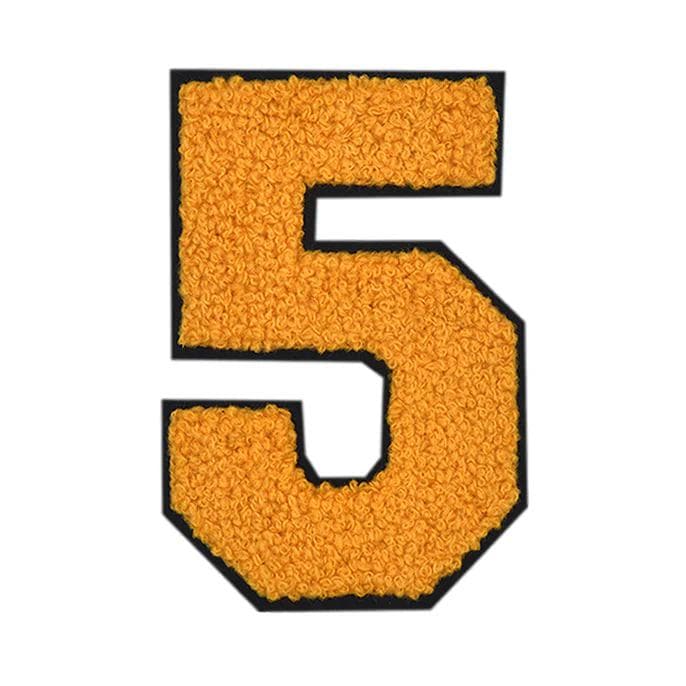 Yellow Varsity Number Chenille Iron-on Patch - Etsy
