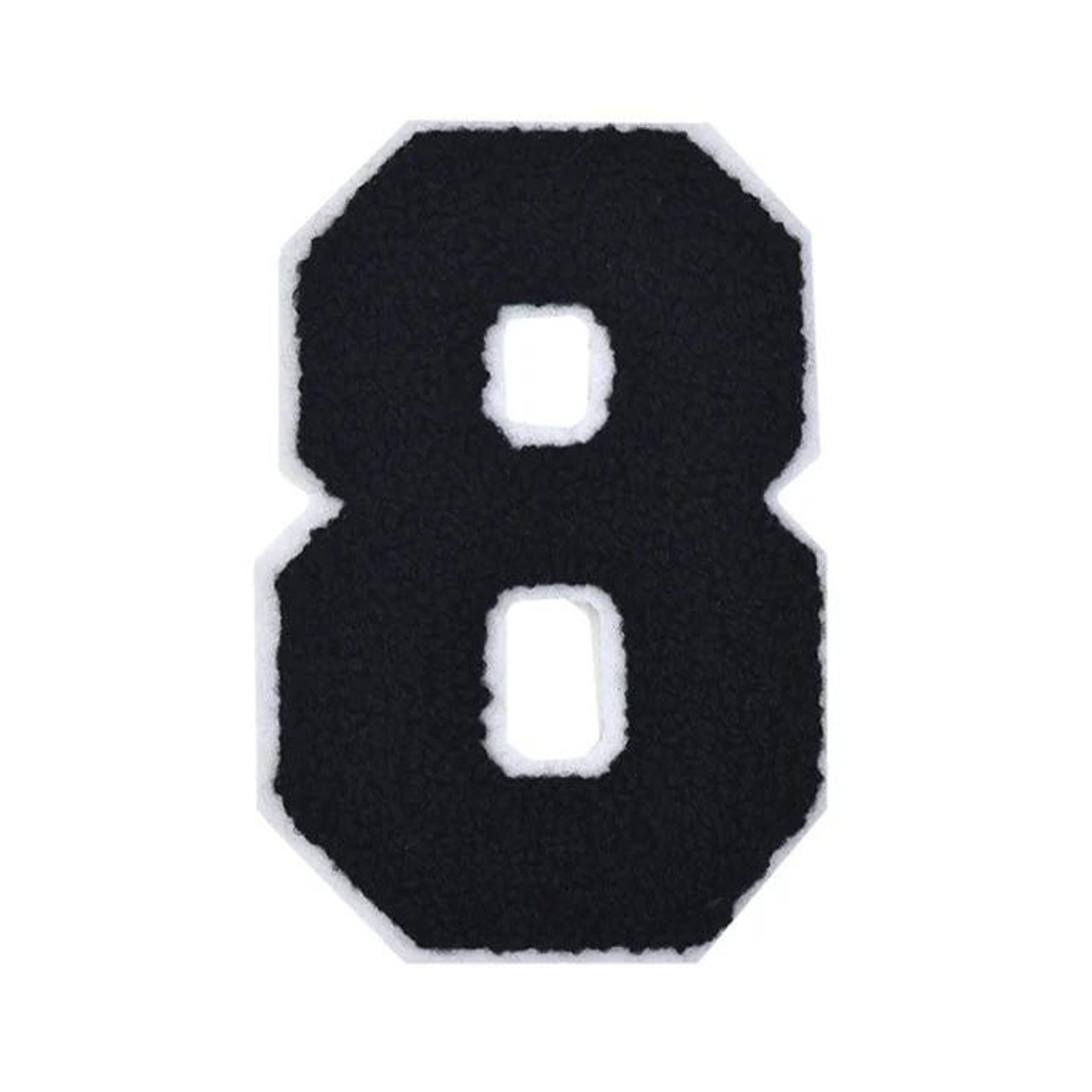 Black Varsity Number Letters Chenille Iron-on Patch - Etsy