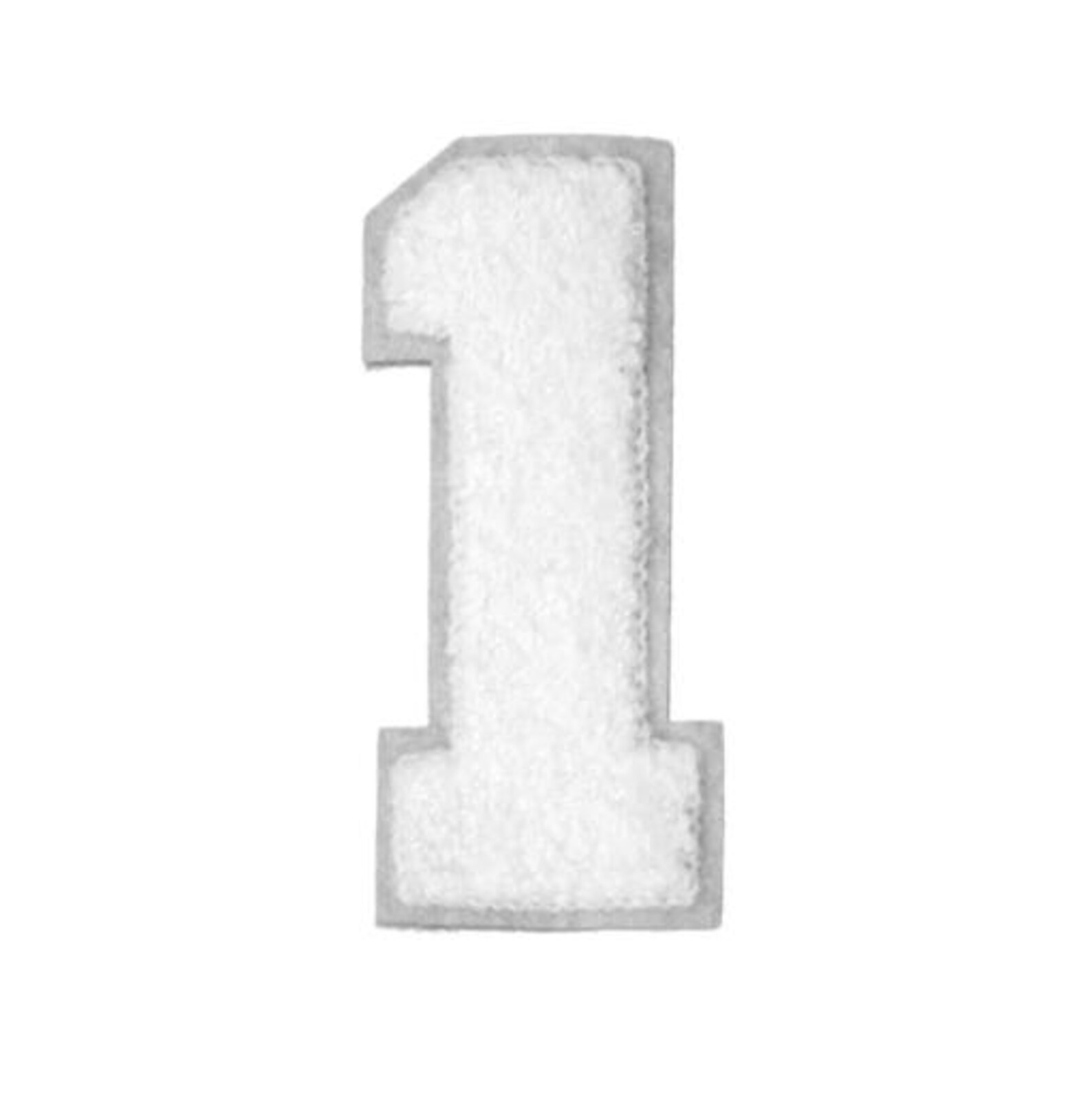 White Varsity Number on White Chenille Iron-on Patch - Etsy