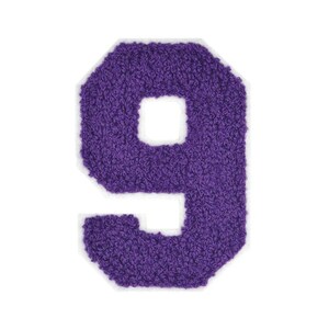 Purple Varsity Number Letters Chenille Iron-on Patch - Etsy