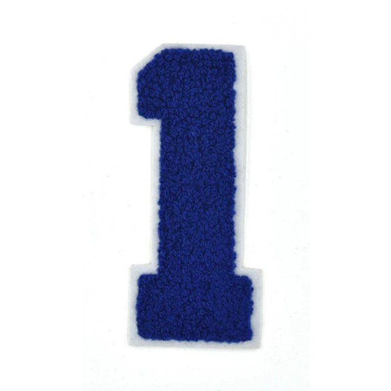 Royal Blue Varsity Number Letters Chenille Iron-on Patch - Etsy