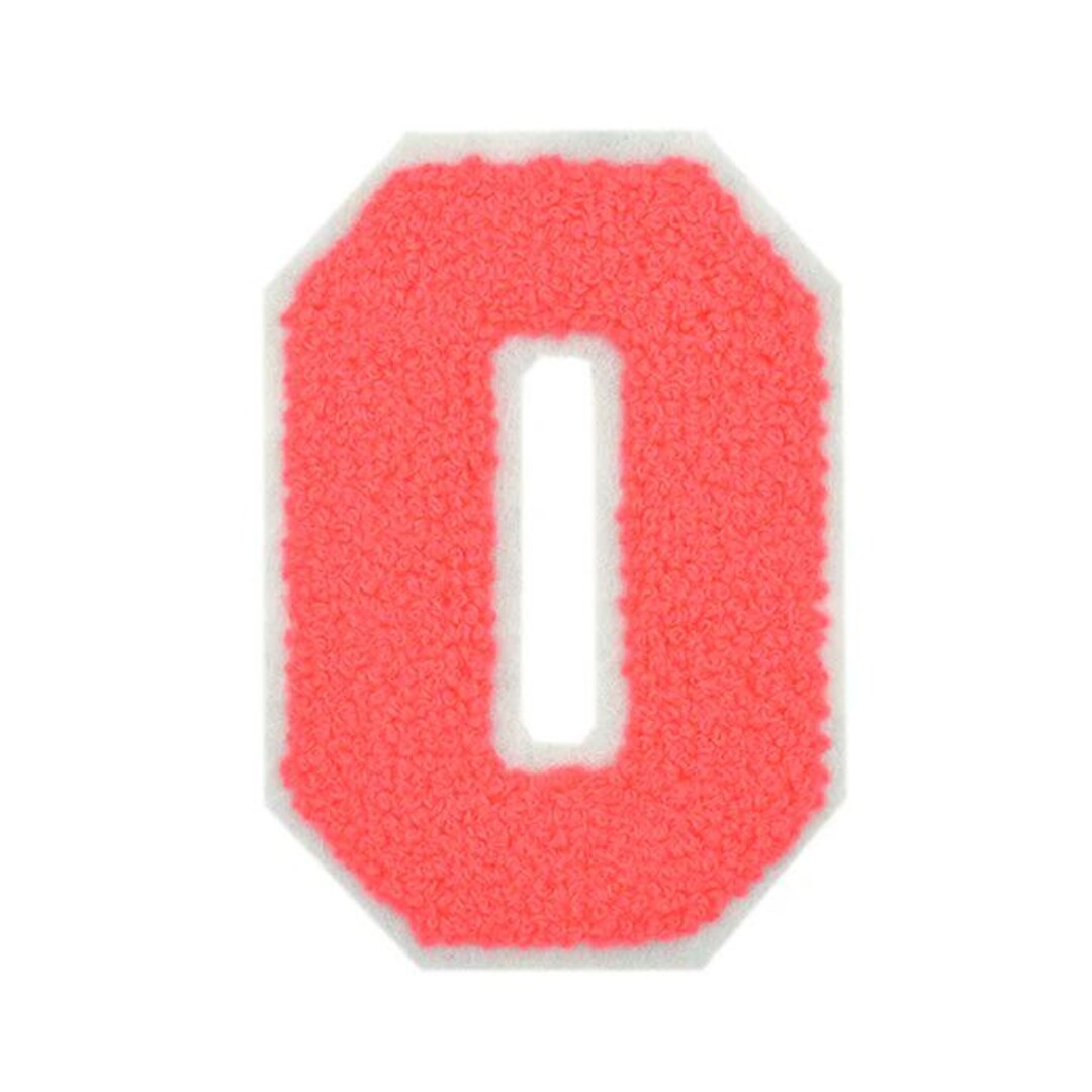 Neon Coral Varsity Number Letters Chenille Iron-on Patch - Etsy
