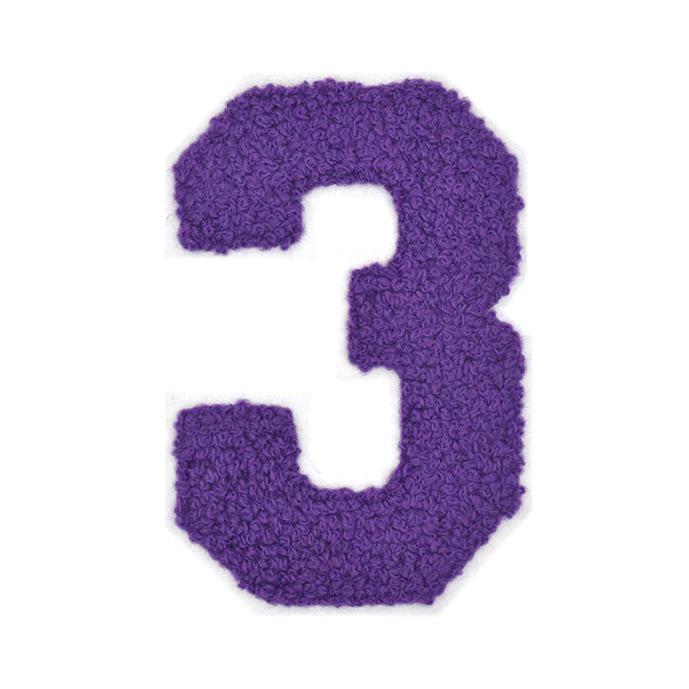 Purple Varsity Number Letters Chenille Iron-on Patch - Etsy