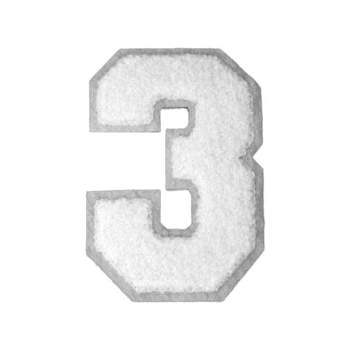 White Varsity Number on White Chenille Iron-on Patch - Etsy