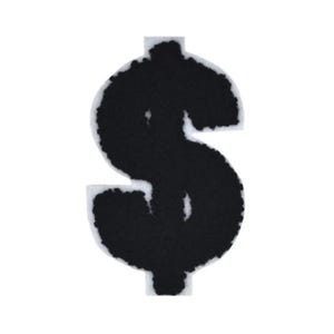 Black Dollar Sign on White Chenille Iron-on Patch - Etsy