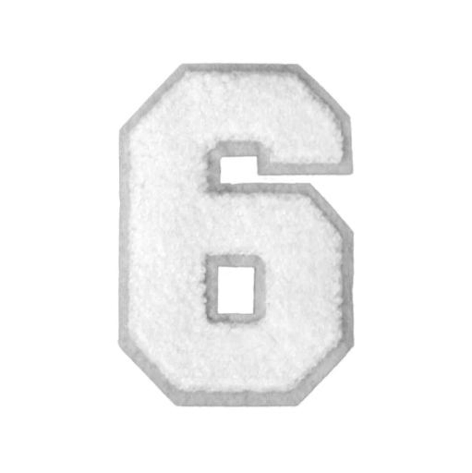 White Varsity Number on White Chenille Iron-on Patch - Etsy