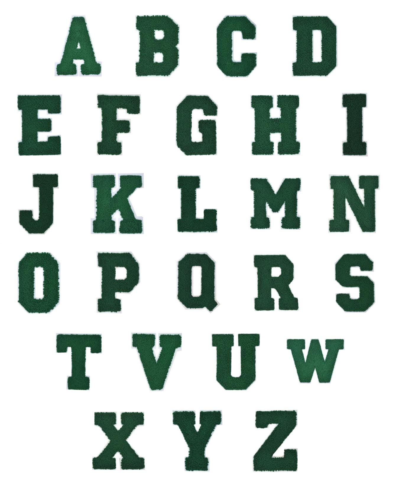Green Varsity Alphabet Letters Chenille Iron-on Patch - Etsy