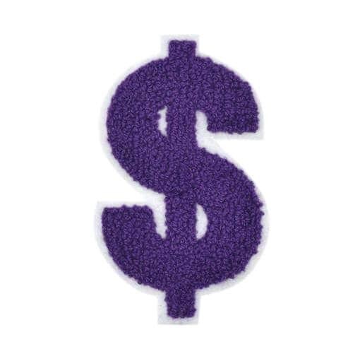 Purple Dollar Sign on White Chenille Iron-on Patch - Etsy
