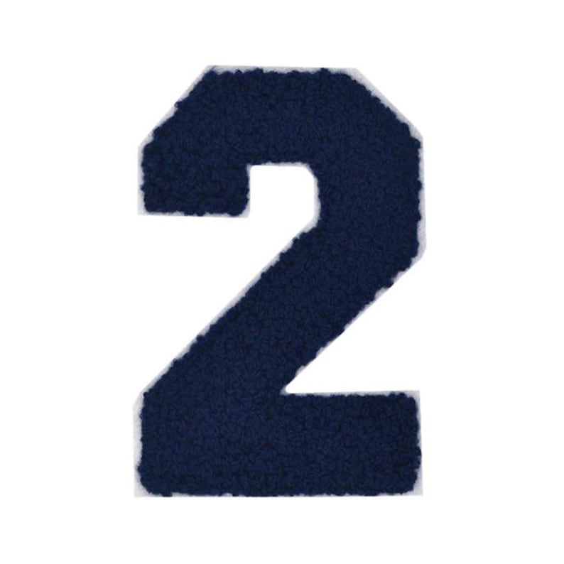 Navy Varsity Number Letters Chenille Iron-on Patch - Etsy
