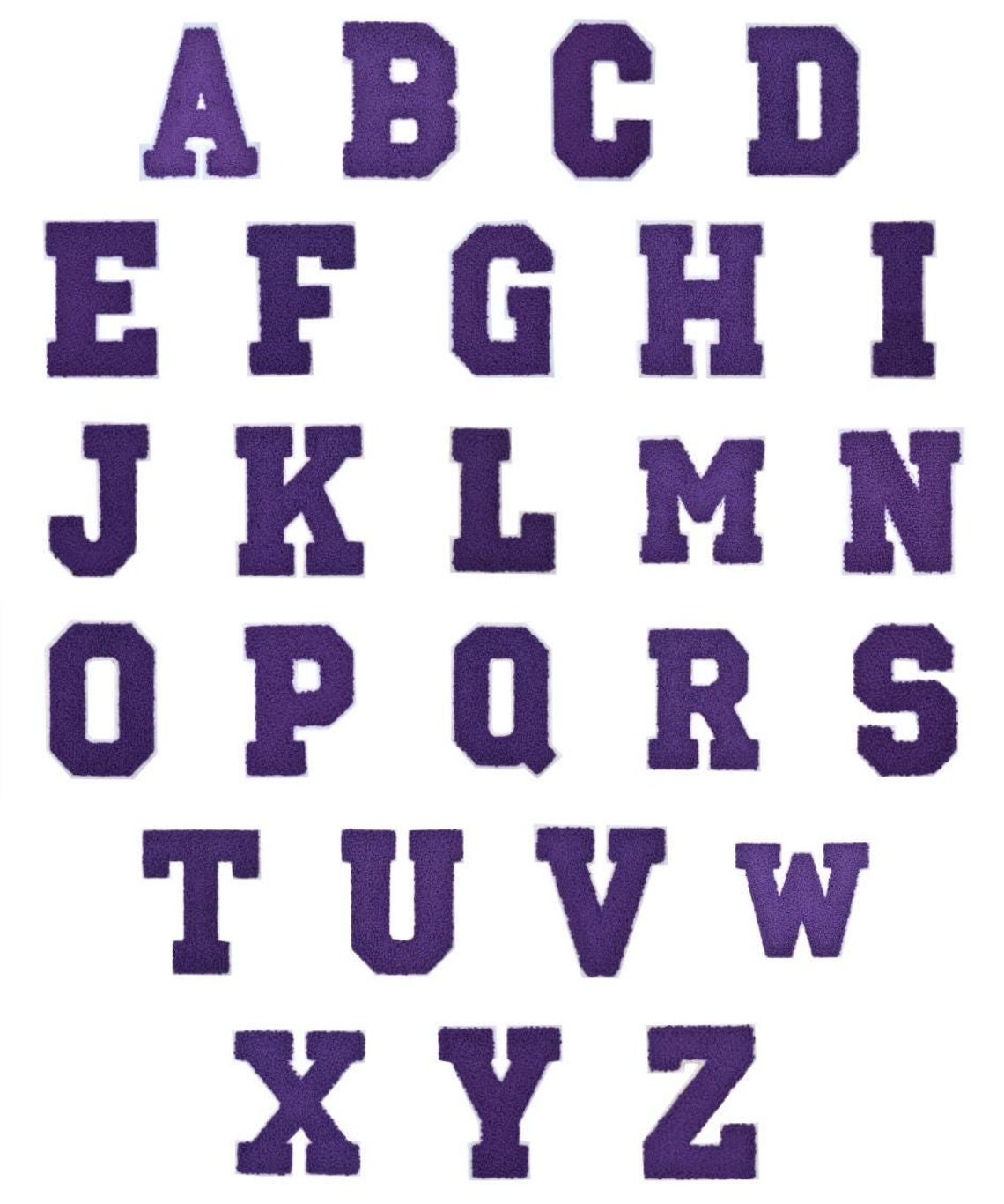 Purple Varsity Alphabet Letters Chenille Iron-on Patch - Etsy
