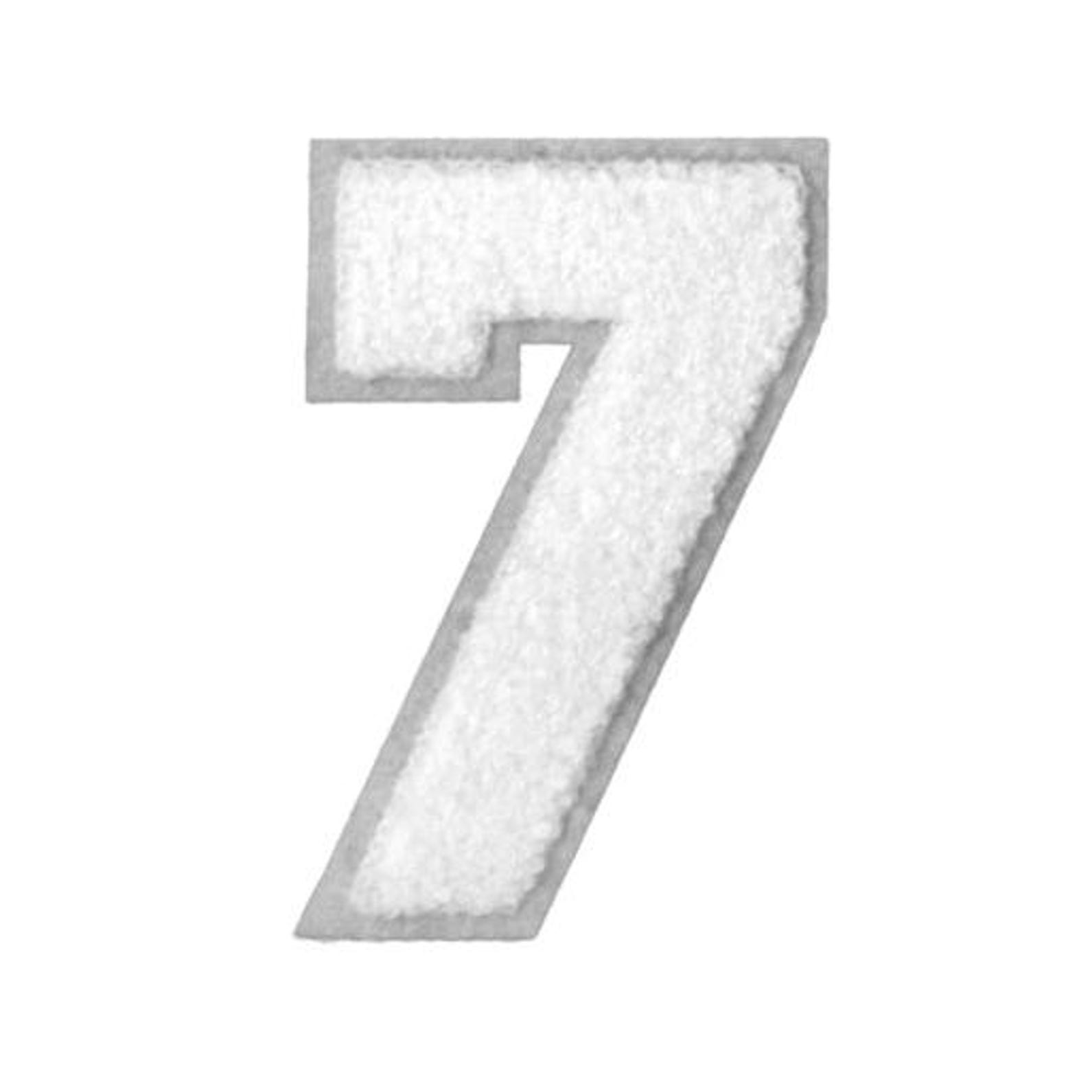 White Varsity Number on White Chenille Iron-on Patch - Etsy
