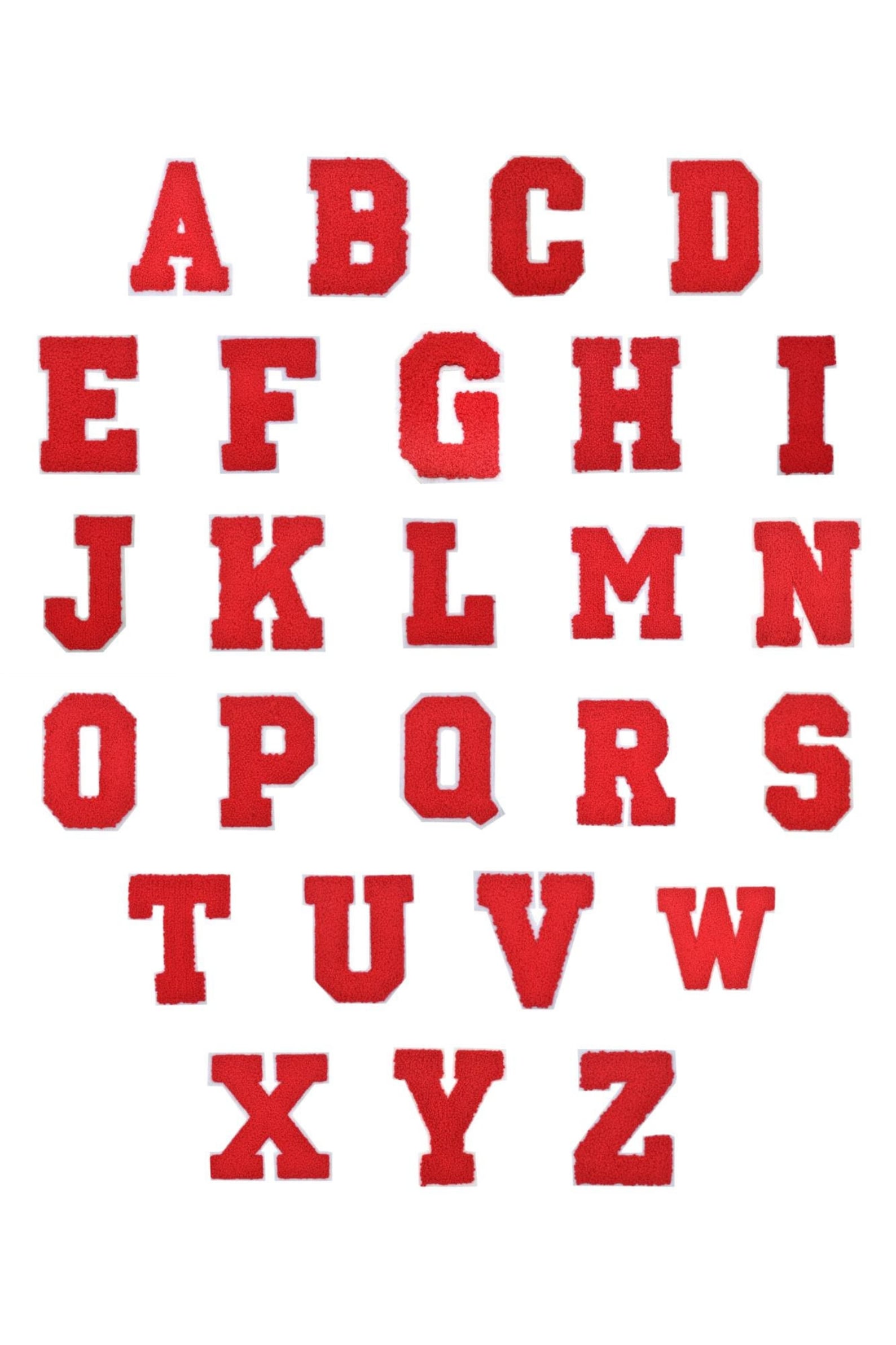 Red Varsity Alphabet Letters Chenille Iron-on Patch - Etsy