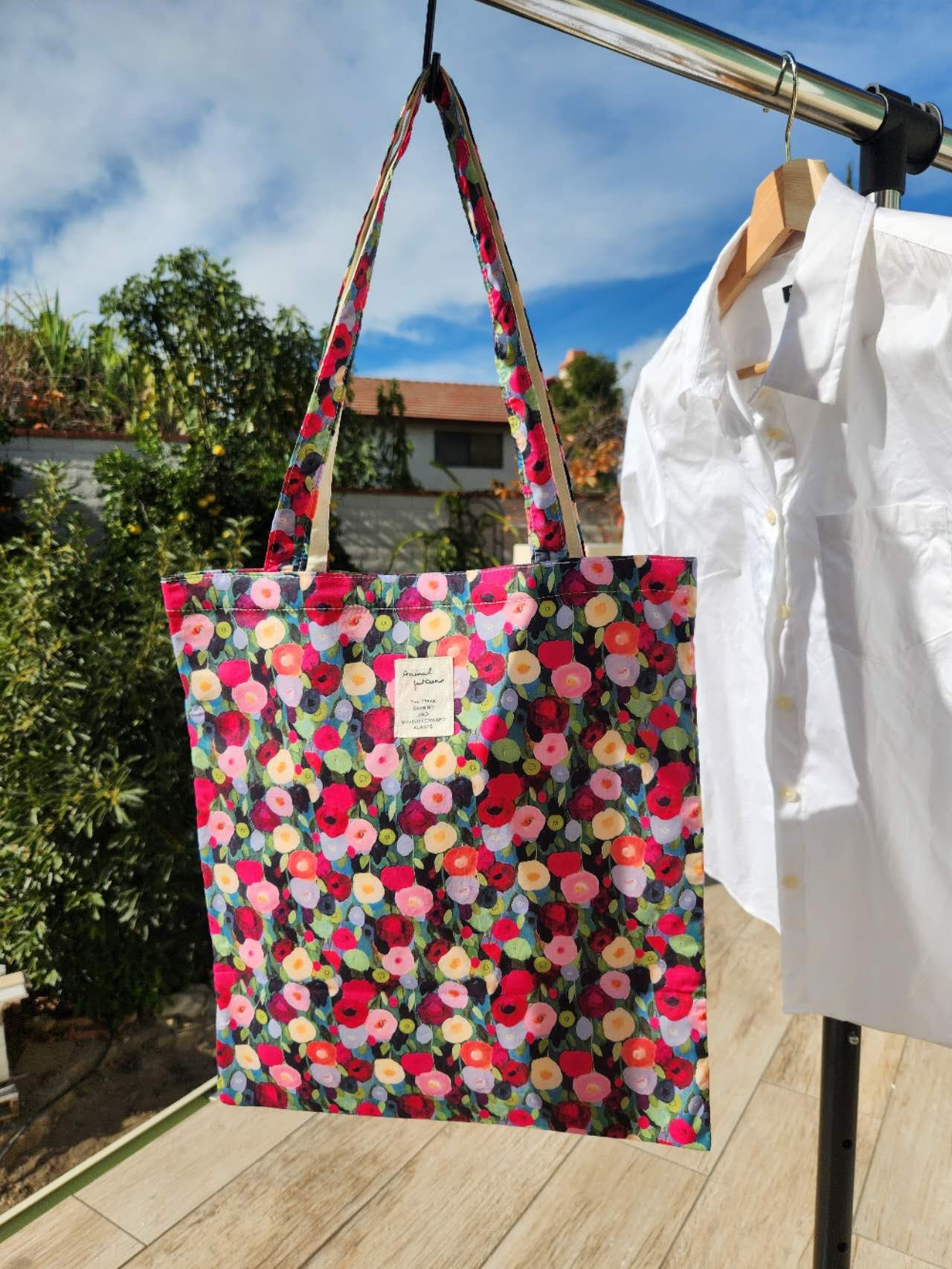 Floral Pattern Tote Bag for Spring Cute Tote Bag School Tote Bag Gift ...