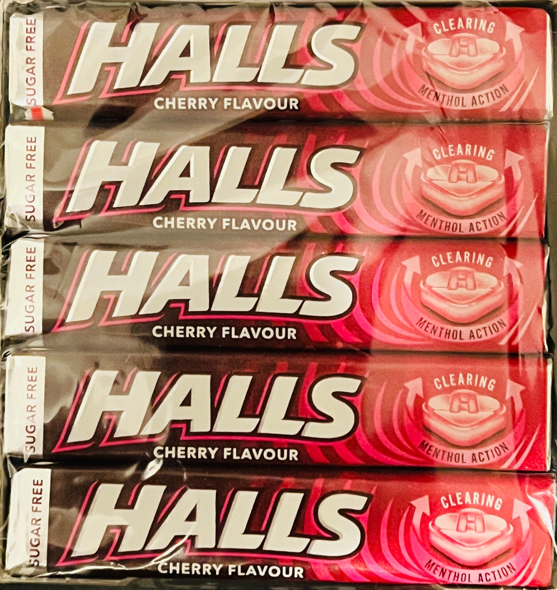 Halls Original Menthol Action Sugar Free Cherry Flavour Sweets 20 X 32g ...