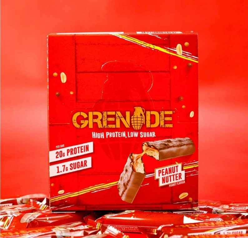 Barra alta en proteínas y baja en azúcar Grenade Nuez de maní, 12 x 60 ...