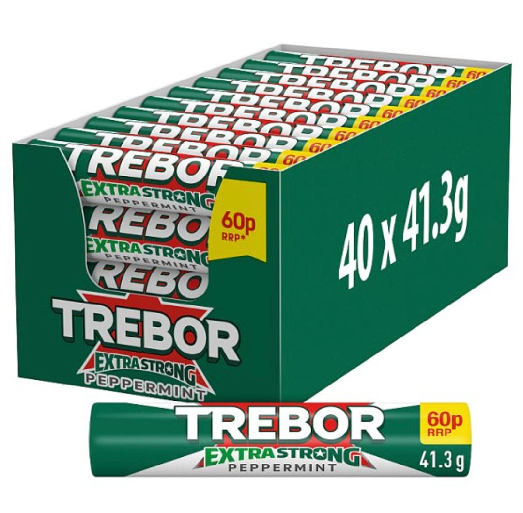 Trebor Mints Extra Strong Peppermint 40 X 41.3g Rolls - Etsy