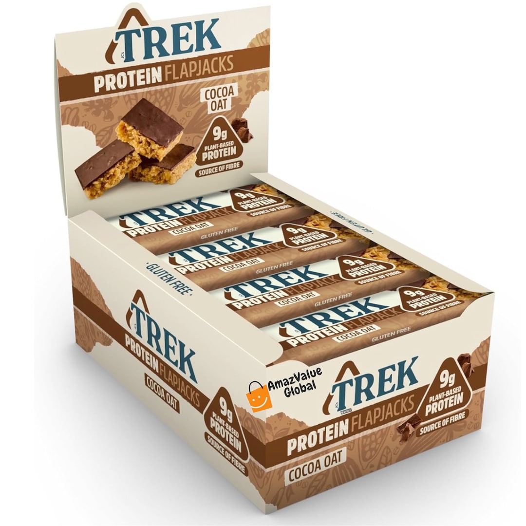 TREK High Protein Flapjack Cocoa Oat Gluten Free Plant Based Vegan ...