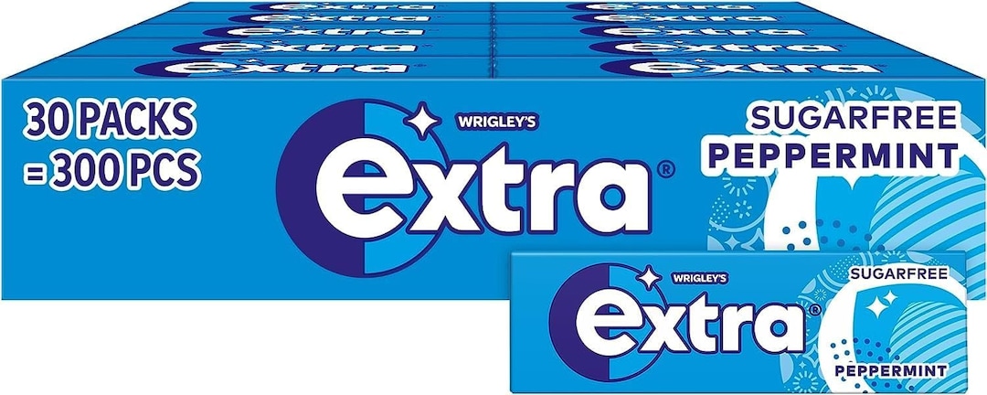Wrigleys Extra Sugar-free Chewing Gum Refreshing Peppermint Flavour ...
