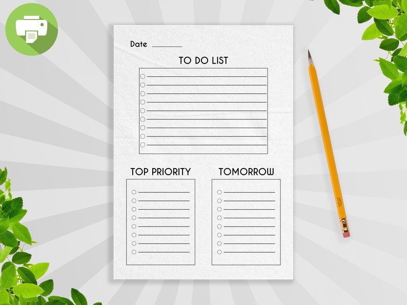 To Do List Template Printable Todo List Time Management - Etsy