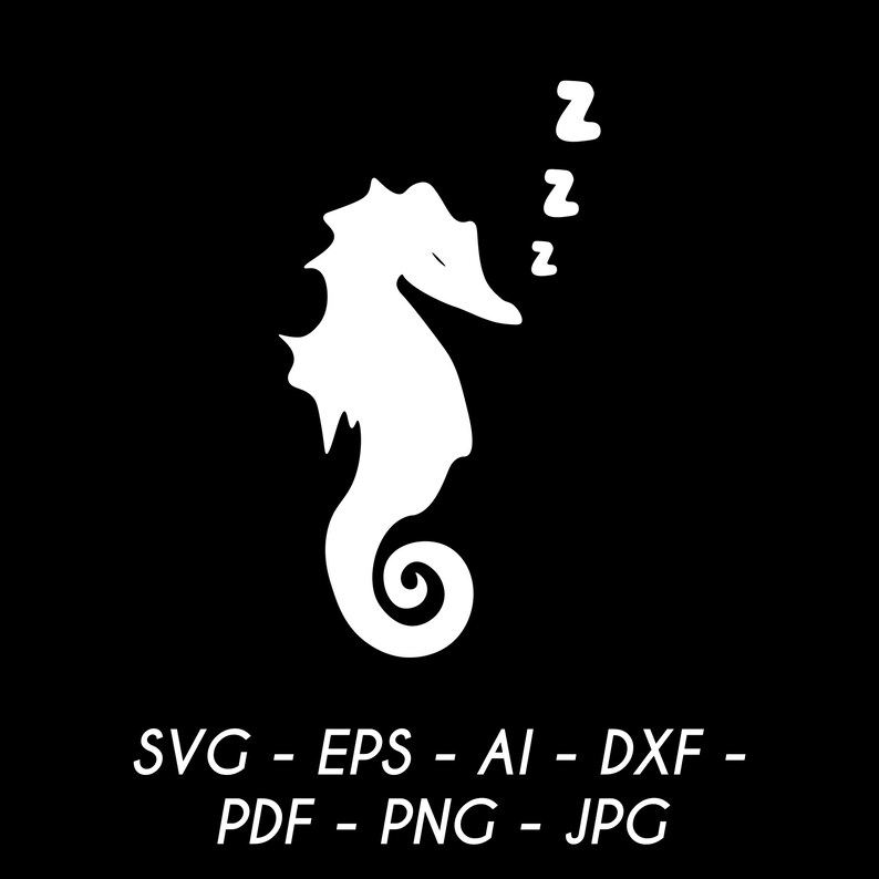 Sleepy Seahorse Cute Funny Icon, Tired Sleeping Fish Clipart, Drowsy ...