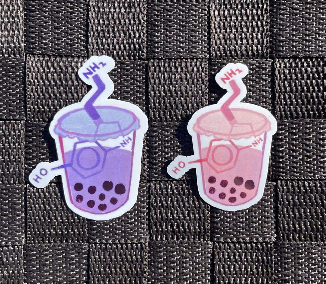 Serotonin Sticker, Hormone, Happy, Medicine, Boba, Taro, Milk Tea ...
