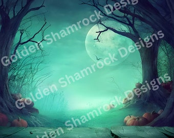 Scary Halloween Digital Backdrop Halloween Digital Background Digital ...