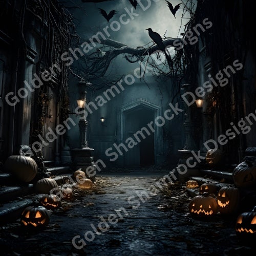 Scary Halloween Digital Backdrop | Halloween Digital Background ...