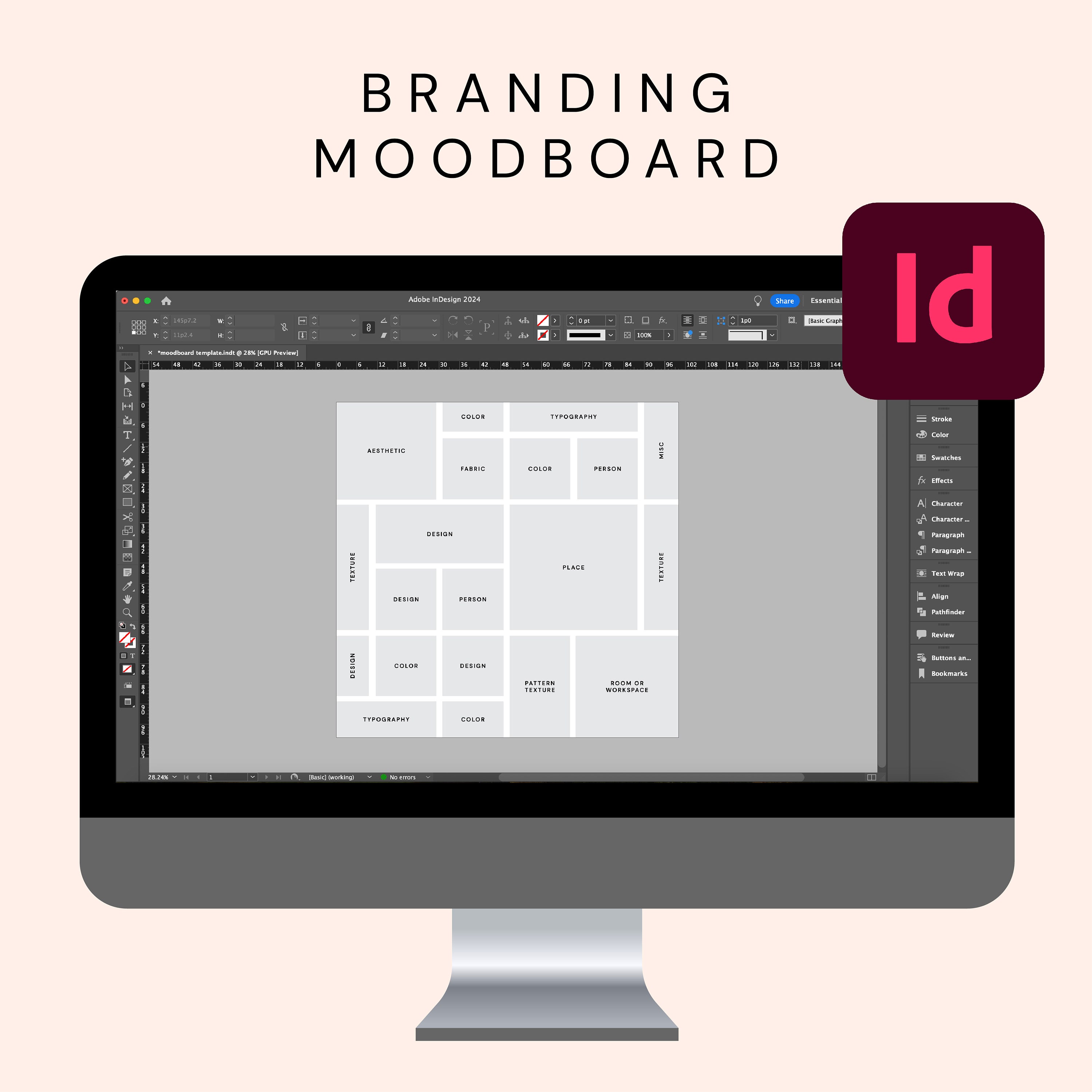 Branding Moodboard Indesign Template Drag and Drop Comprehensive Brand ...