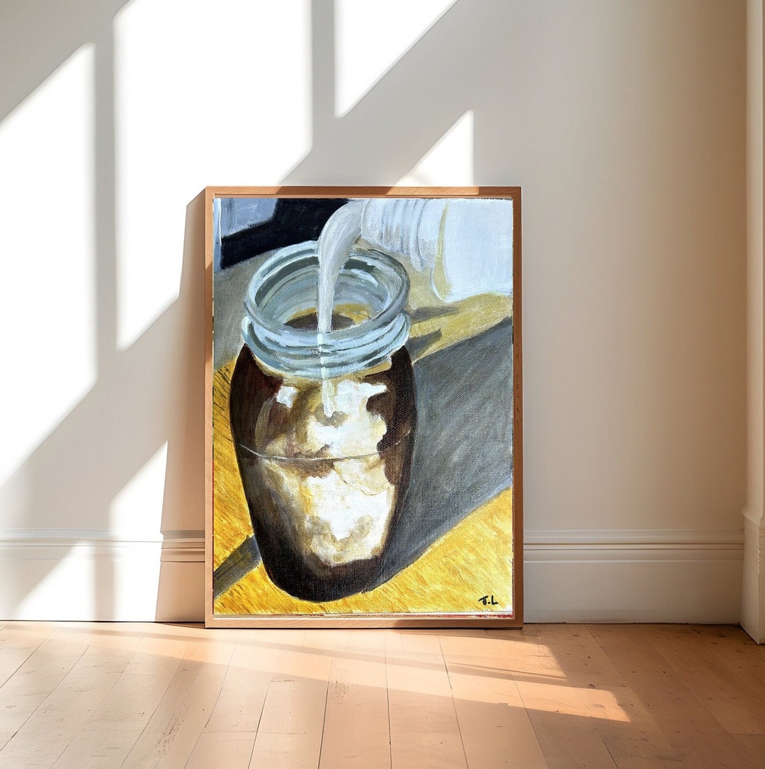 Latte Art Acrylic Painting Iced Coffee Painting Iced Coffee Painting ...