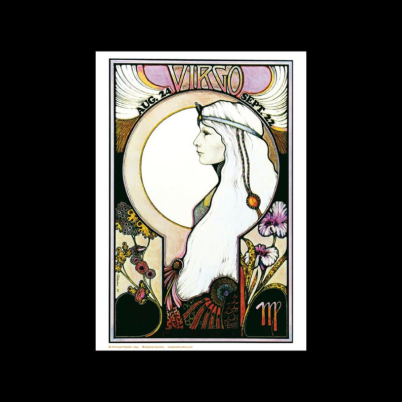 Vintage 1969 Virgo Zodiac Print David Palladini Summer Sang DIGITAL ...
