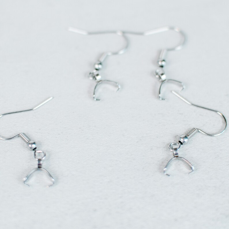 Silver Stainless Steel Pinch Bail Hooks, Pinch Bail Earwires, Ice Pick ...