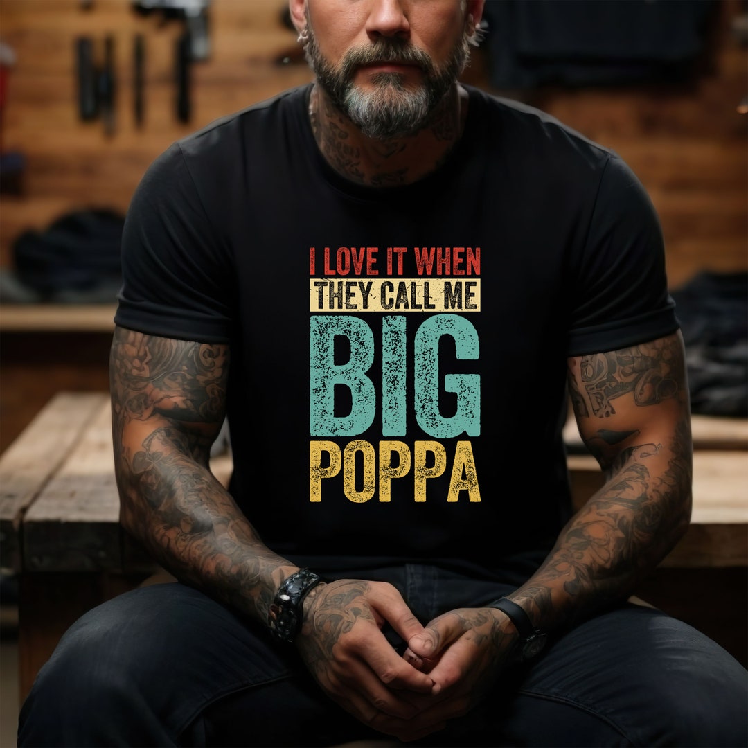 Big Poppa Shirt, Funny Grandpa Shirt, Retro Papa Shirt, Gift for ...